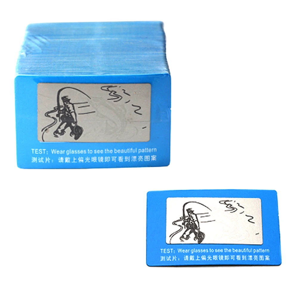 100pcs/lot Polarized Lens Test Card Polarized Glasses Text Paper Card ...