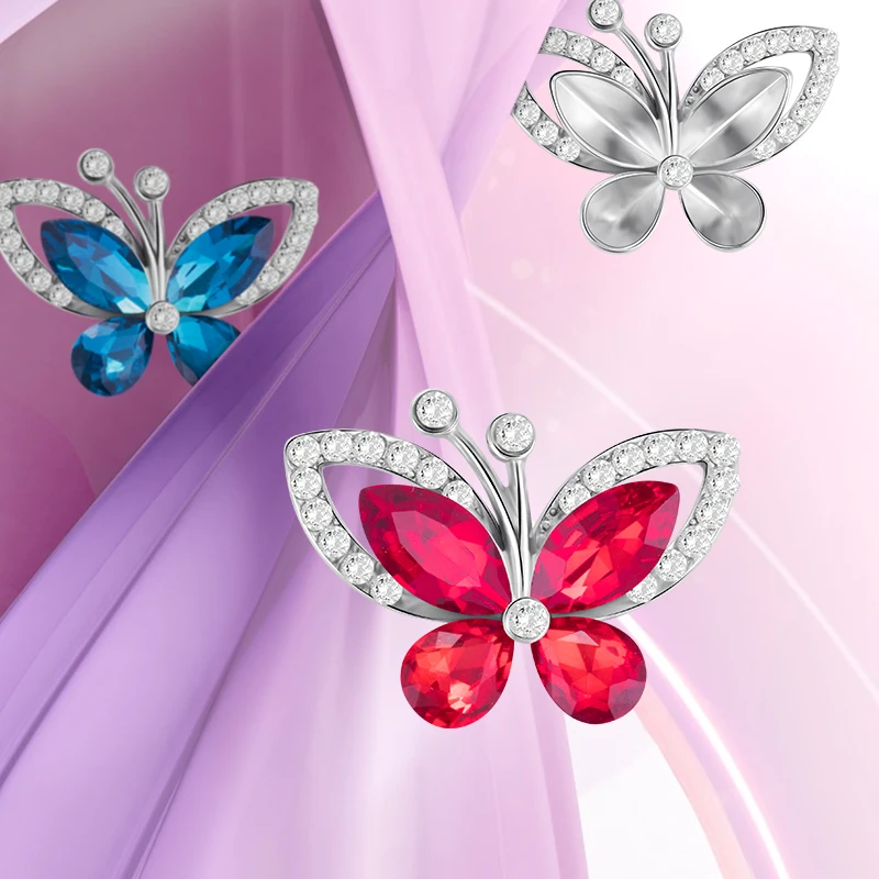 Crystal Pink Glitter Butterfly Wallpaper