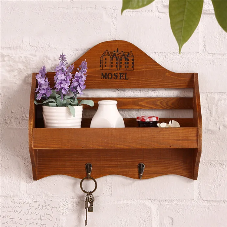 Home & Living Retro Wood Mail Sorter and Key Holder Wall Mount Mail ...