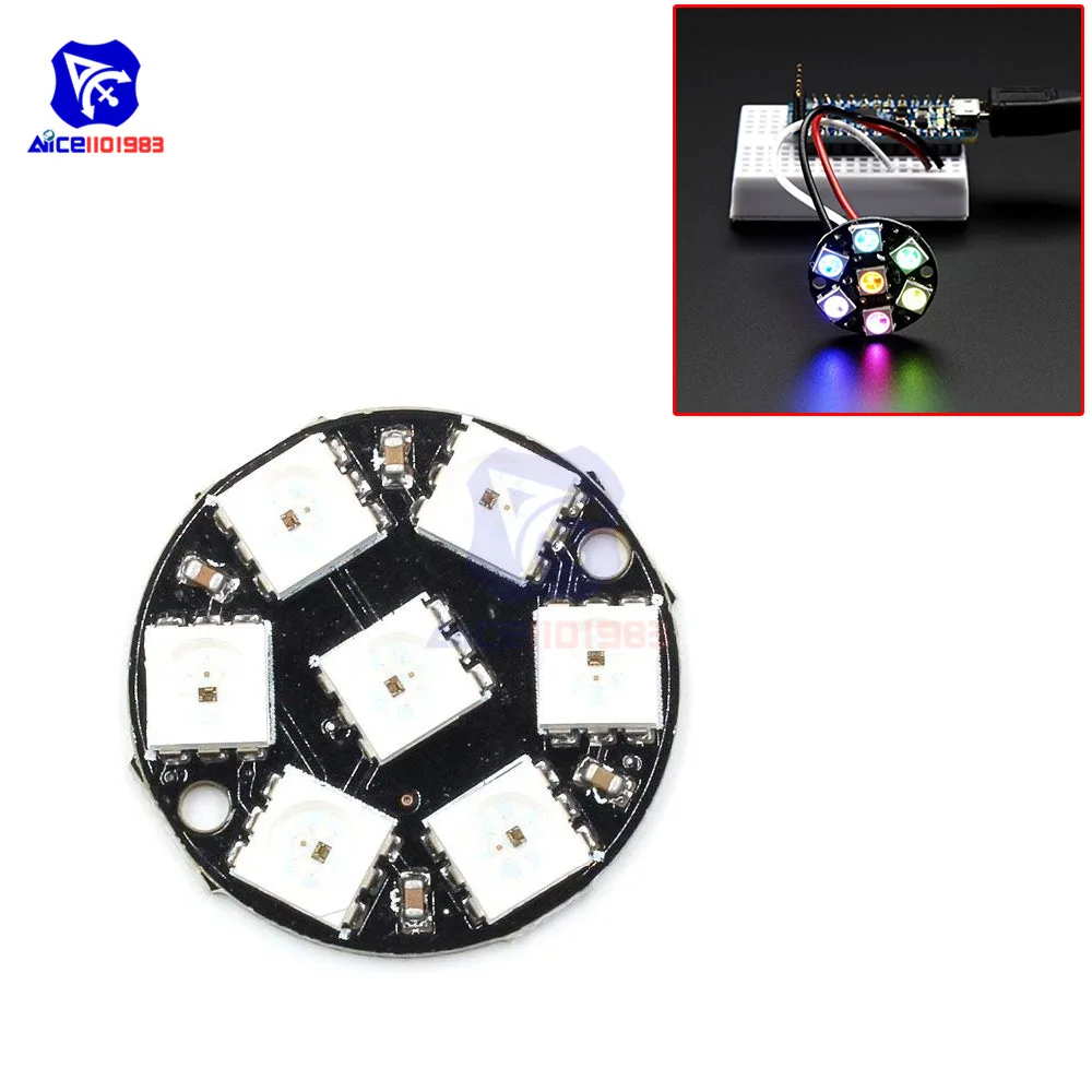 diymore-WS2812-5050-RGB-LED-Ring-Lamp-Light-7-Bits-LEDs-with-Integrated ...