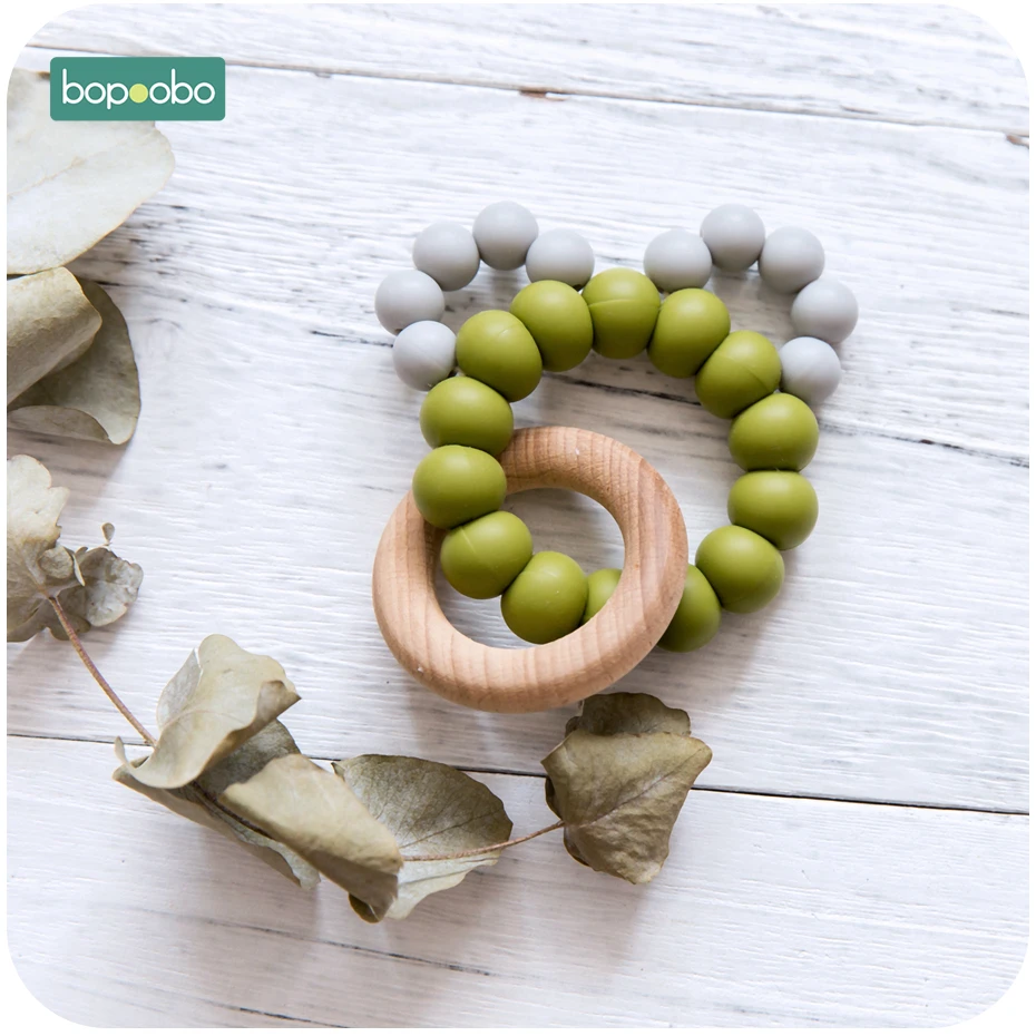 Bopobo силиконовые бусины Деревянный Прорезыватель Мультяшные ...
