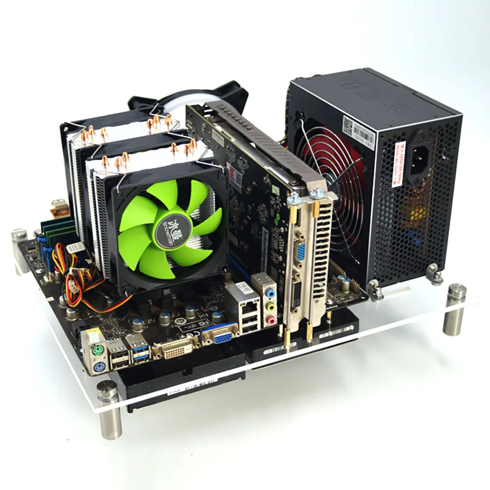 ITX MATX ATX EATX PC 오픈 에어 프레임 테스트 벤치 마더 보드, 오버클럭 모든 투명 아크릴 컴퓨터 케이스 DIY ...