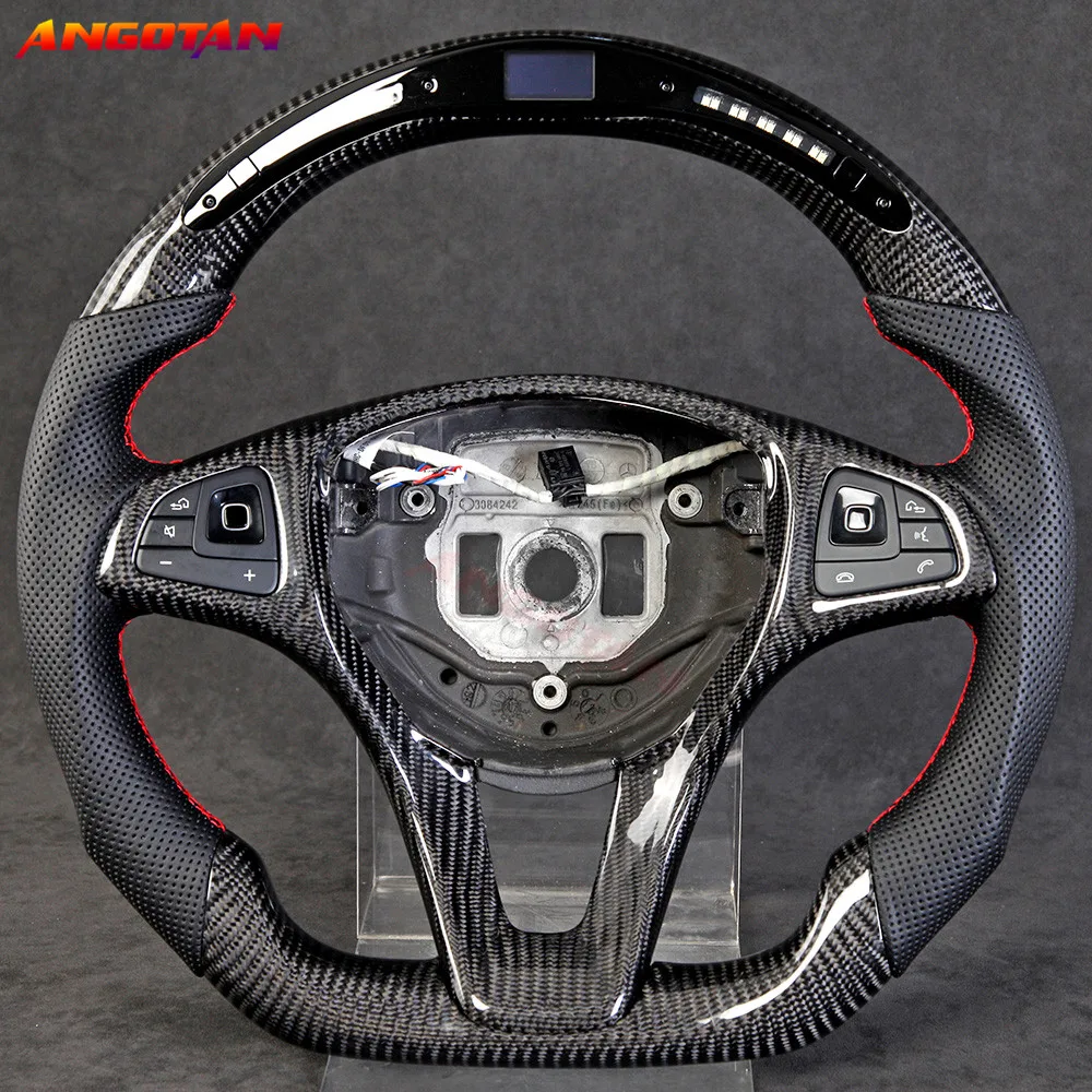 Volante deportivo de fibra de carbono con pantalla LED, accesorio ...