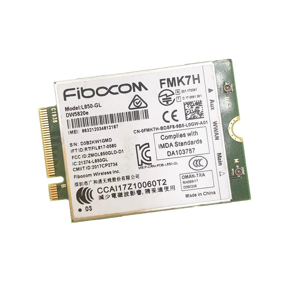 Dw5820e Fibocom L850-gl Lte/wcdma 4g Wwan Card Module Fmk7h For Dell ...