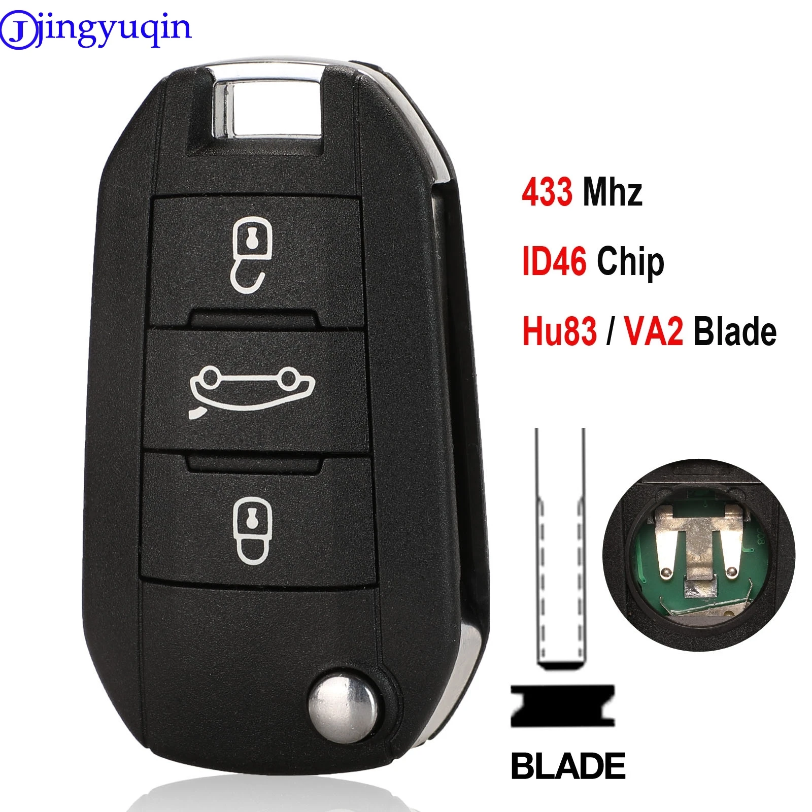 jingyuqin Car Remote Key 434Mhz For Citroen C4L New Elysee For Peugeot ...