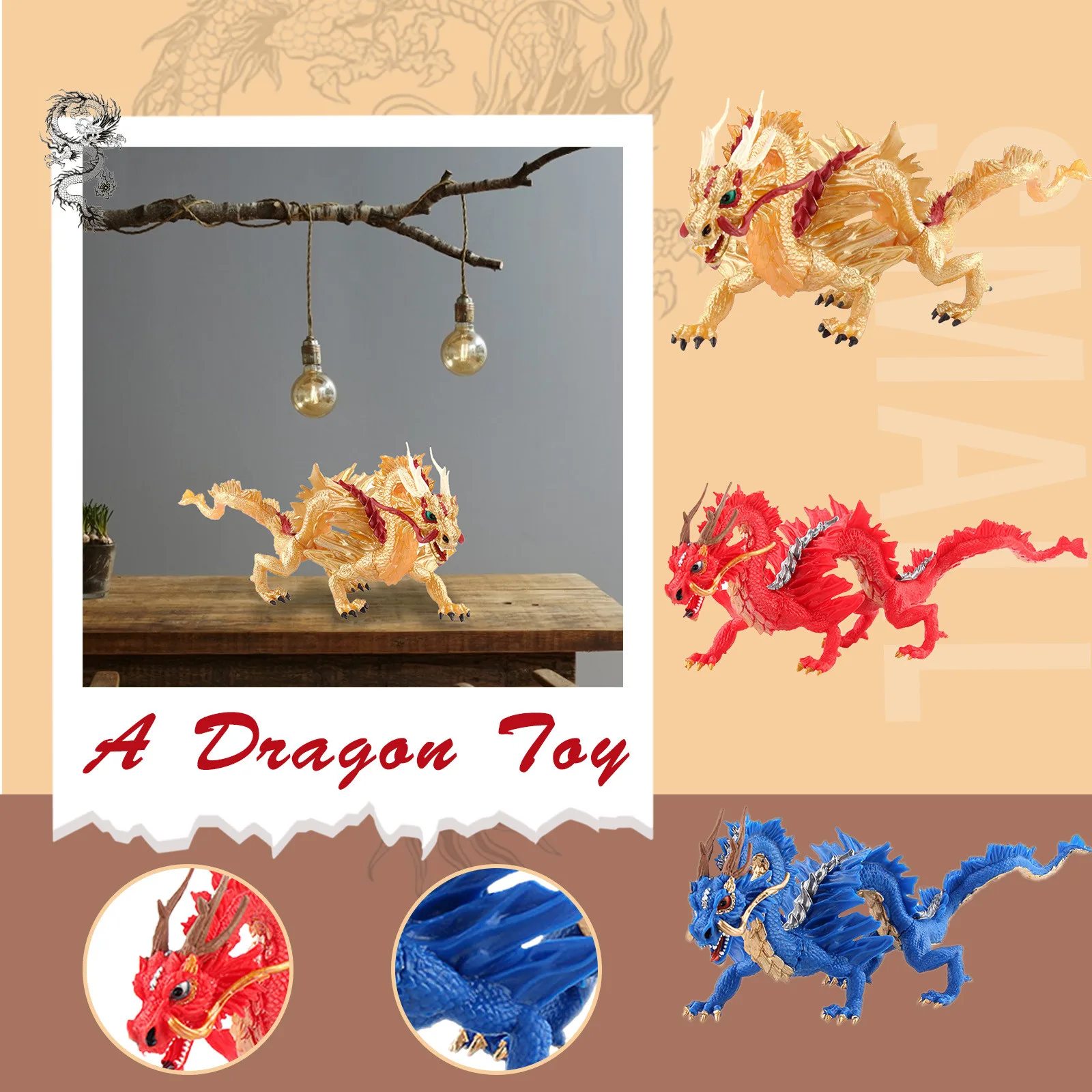 Blue Chinese Dragon Art