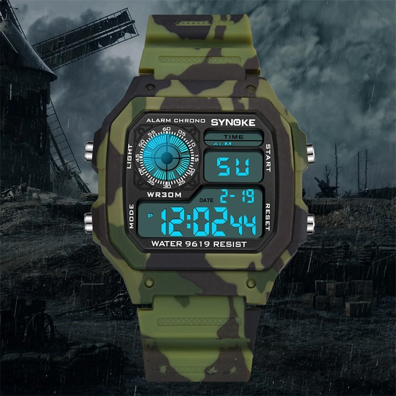Synoke Watches Men Sport Digital G Style Shock Camouflage Military ...
