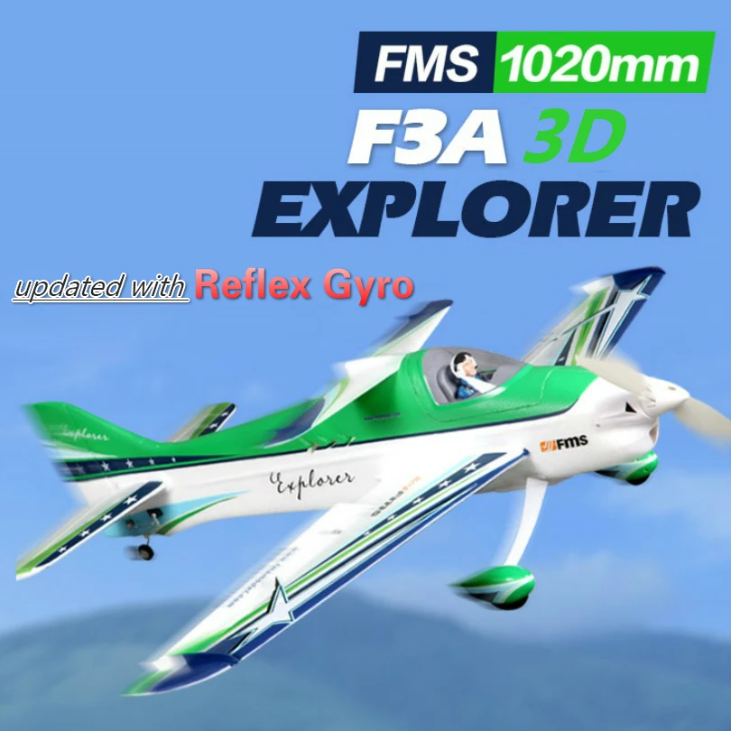 Fmsrc Rc Airplane 1100mm 1.1m F3a Explorer Aerobatic 3d Green 4ch 3s ...