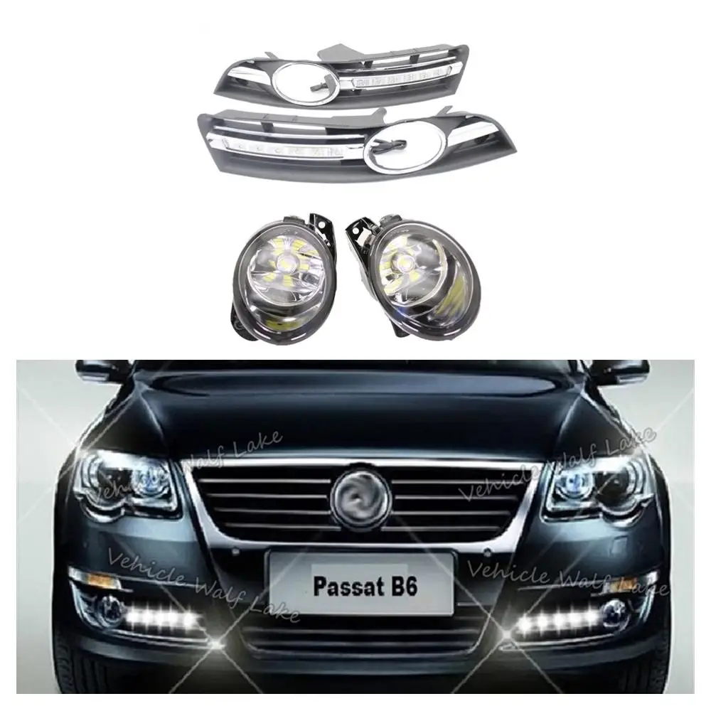 LED DRL For VW Passat B6 2006 2007 2008 2009 2010 2011 Car-styling LED ...