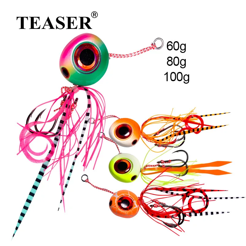 TEASER-Tai-Kabura-Slider-Fast-Sinking-Jigs-60g-80g-100g-Big-Head-Matel ...