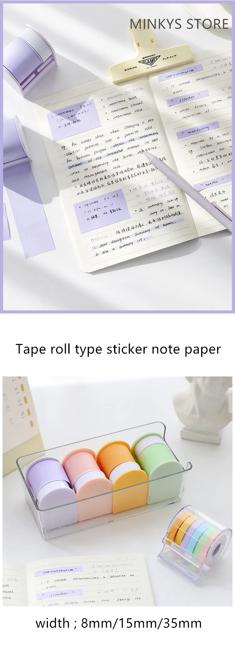 Carnet de notes,Ensemble d'autocollants de coupe-ruban,mémo,pense-bête ...