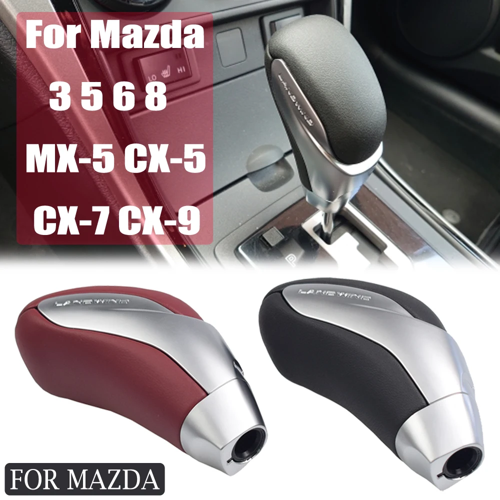 Gearbox Handles Leather Automatic Gear Shift Knob Stick Lever Shifter ...