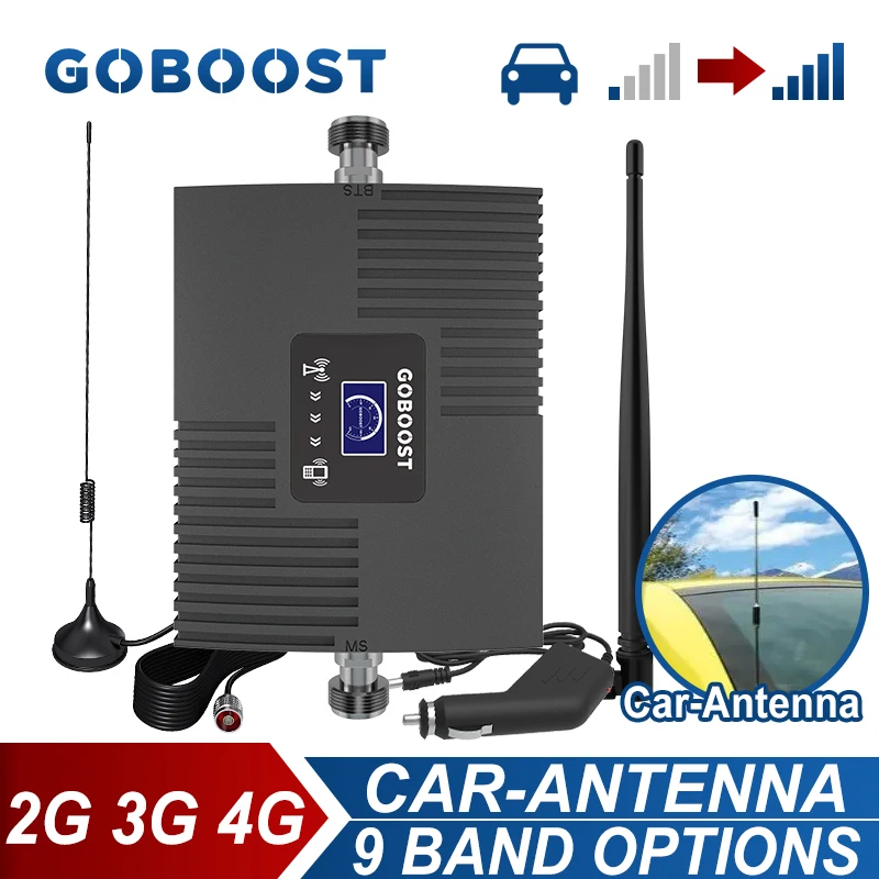 GOBOOST Signal Booster For Car 2G 3G 4G Cellular Amplifier LTE 700 800 850 900 1700 1800 1900 ...