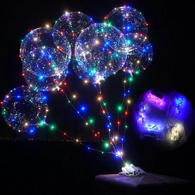 LED Light Up Bobo Balloons Party Decorative Fillable Transparent ...