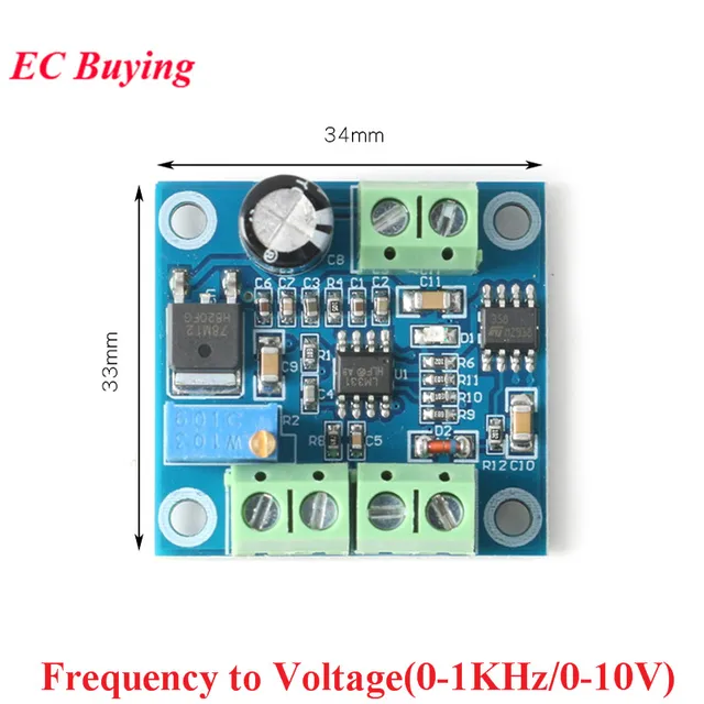PWM Frequency to Voltage Converter PWM Voltage to Frequency Converter Board Module 0-10KHz to 0 ...