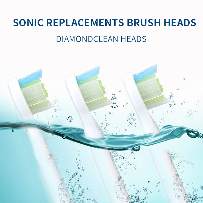 3 Pcs Sonic Electric Toothbrush Head DiamondClean Soft Bristle 3D ...