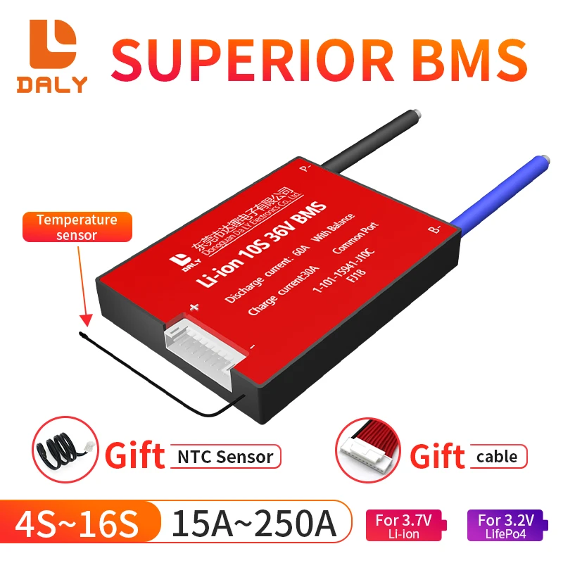 Li-ion 4s 7s 10s 13s Bms And Lifepo4 4s 8s 16s Bms 15a~250a With Ntc Temp Sensor And Balance For ...