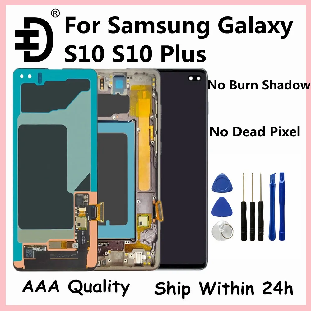 Original AMOLED For SAMSUNG Galaxy S10 G973F G973 LCD Display For ...