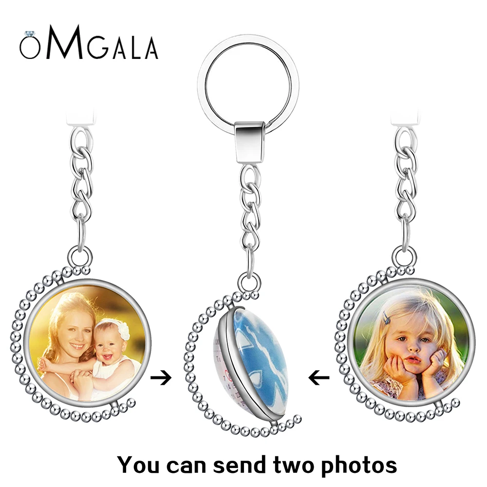 Personality Photo Family Double sided Keychain Photo Baby Child Dad Mom ...