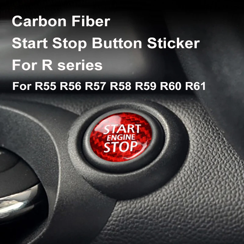 Carbon-Fiber-Car-Interior-Engine-Ignition-Start-Stop-Button-Decoration ...