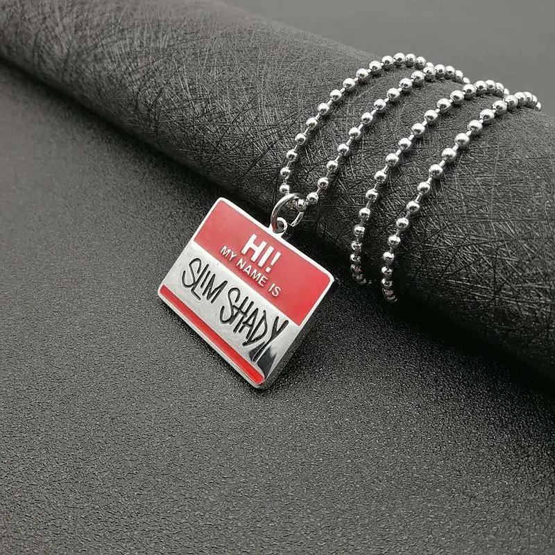 Eminem Man Titaniumsteel Ball Chain Necklace Fashion 2021 Hip Hop Rock ...