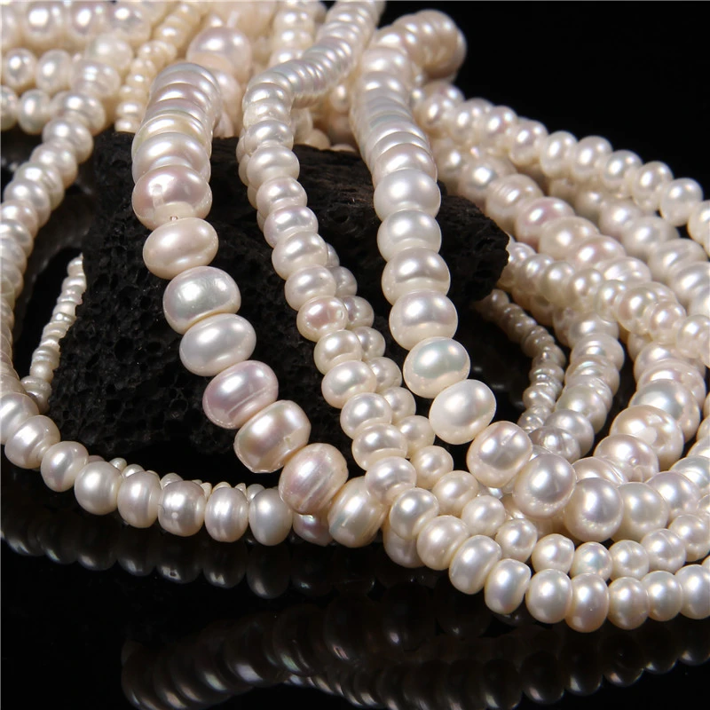 Real Natural Freshwater Pearls Beads Button Shape Pearl Bead Baroque ...