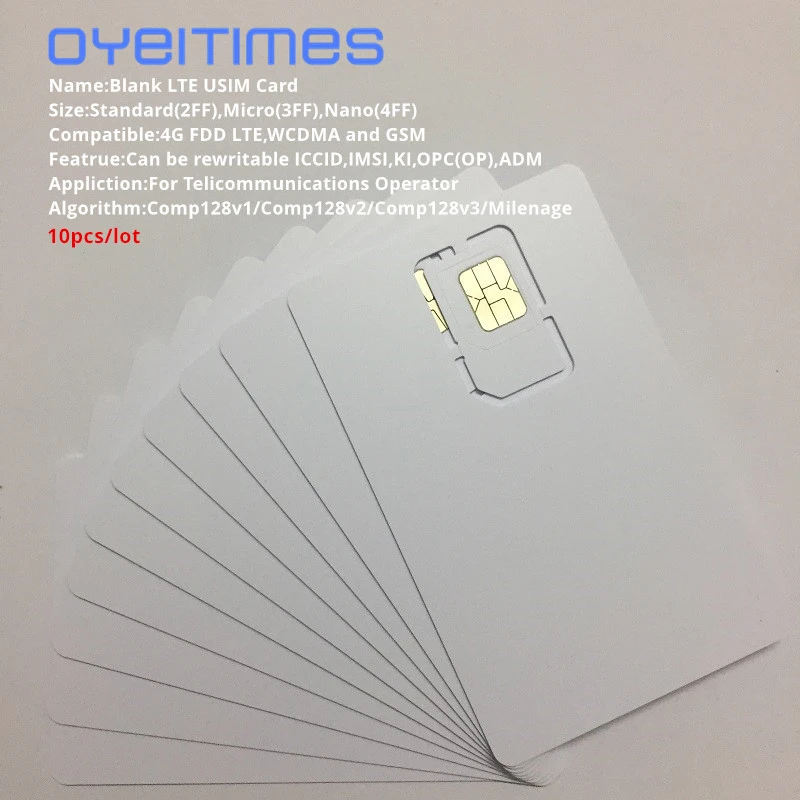 Oyeitimes 4g Lte Program Sim Card Usim Sim Card 128k Lte Programmable Usim Card Iccid Imsl Adm ...