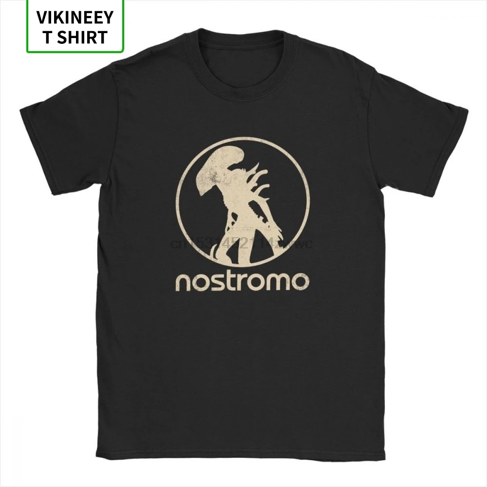 Nostromo Alien Xenomorph Plus Logotype T Shirts Men Cotton T Shirt ...