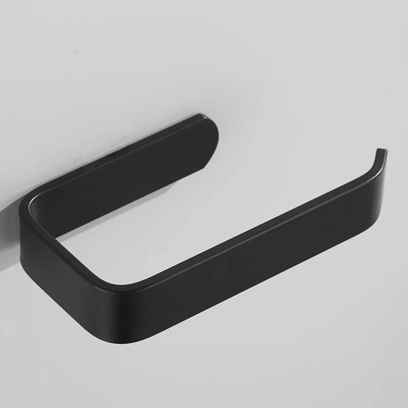 Soporte de papel higiénico para baño, estante de aluminio negro mate montado en la pared para ...