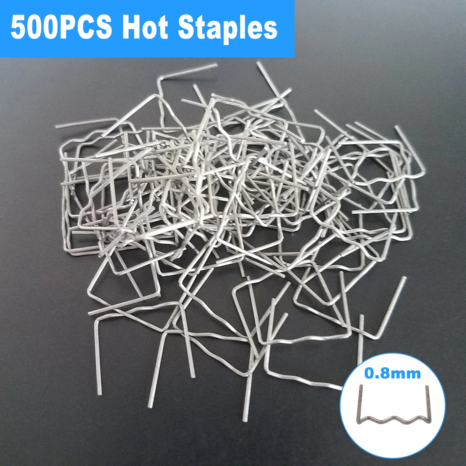 500pcs-m 0.6mm - Agrafes thermiques en acier inoxydable, support coin ...
