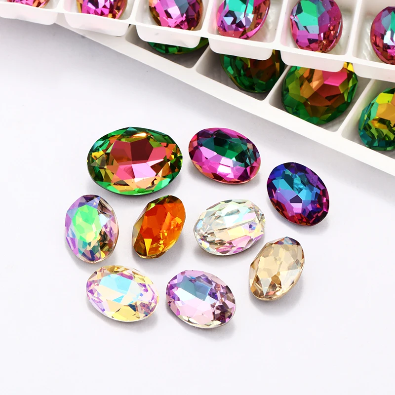 Glass Crystal Rhinestones Oval | Oval Rhinestones Sew Strass - Shape ...