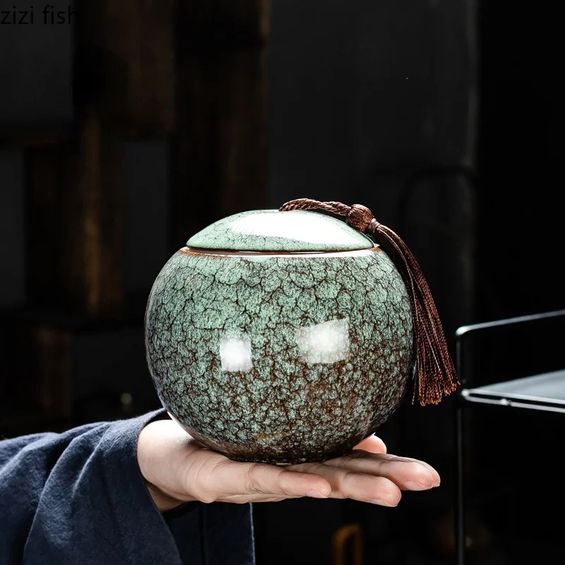 Creative Spherical Ceramic Tea Caddy Tea Set Household Large-capacity ...