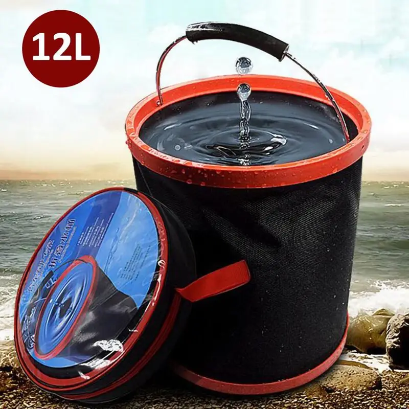 Hot 12L Multi Function Large Bucket Folding Bucket Home Portable Bucket ...