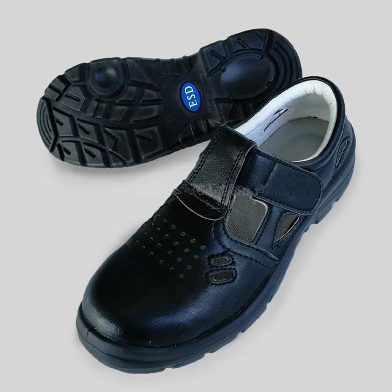 Steel Toe Leather Anti-static Shoes Safety Work Shoes Factory Workshop ...