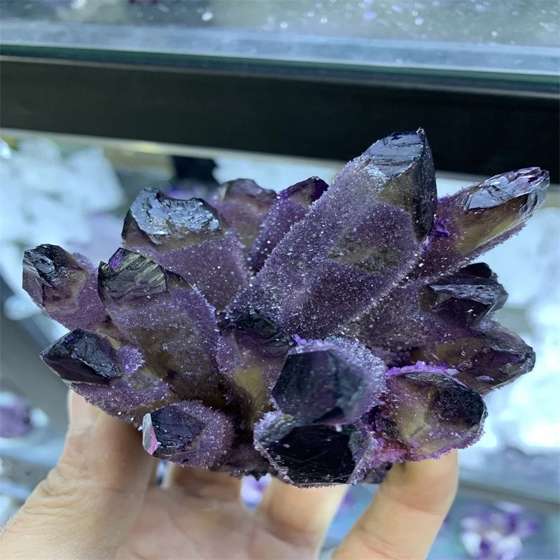 300 400g Natural purple Ghost Phantom Quartz Crystal Cluster rock ...