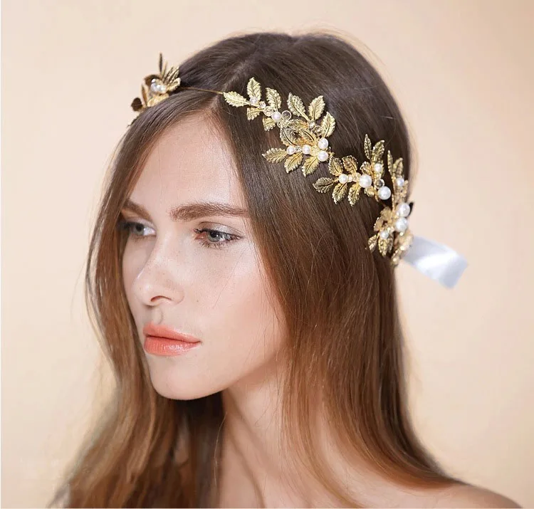 Greek-Goddess-Headpiece-Gold-Laurel-Leaf-Headband-Grecian-Crown-Bridal ...