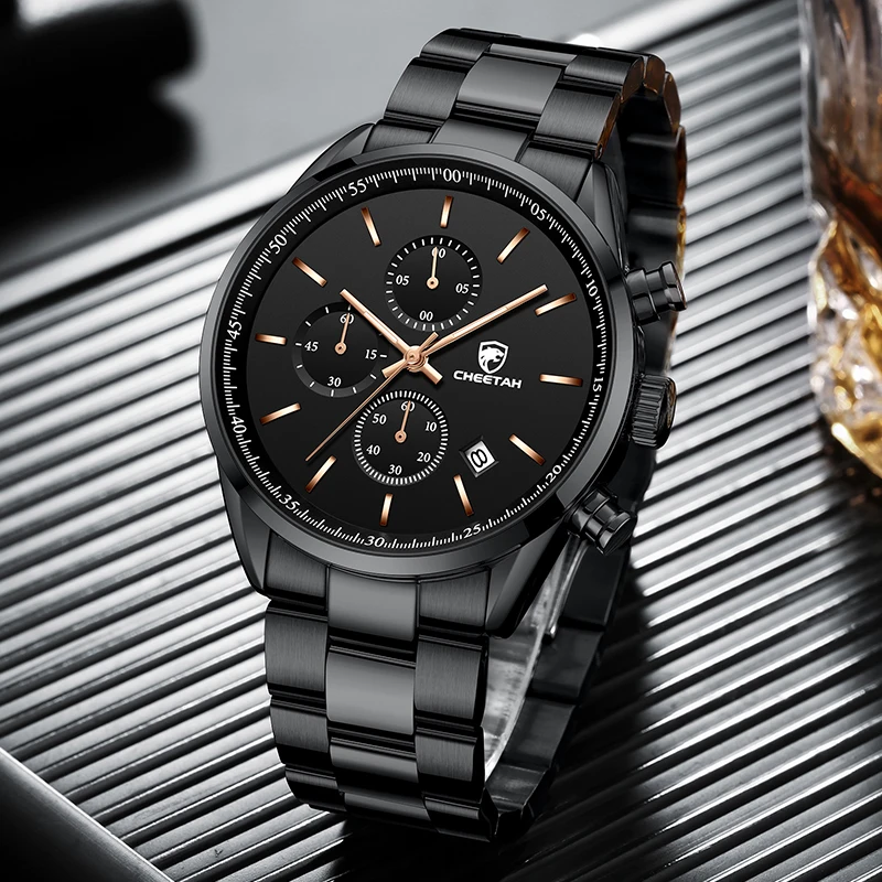CHEETAH CH-1607M-B-RG Mens Stainless Steel Chronograph Watches-Shenzhen ...