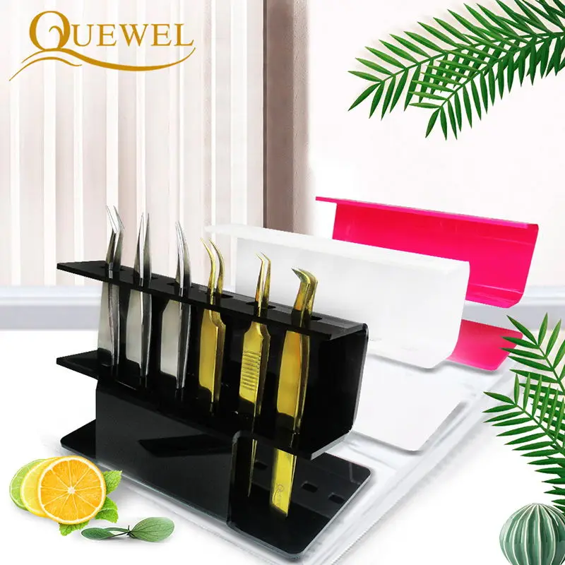 Tweezer Stand Eyelash Extension Acrylic Tweezers Shelf 6pcs Eyebrow ...