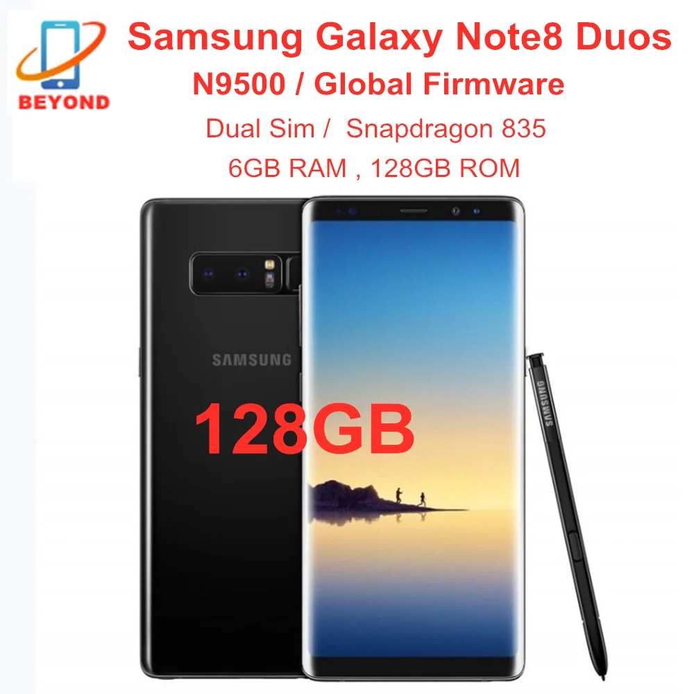 Samsung Galaxy Note8 Note 8 N9500 128GB ROM Dual Sim 6GB RAM Octa Core 6.3' Snapdragon 835 NFC