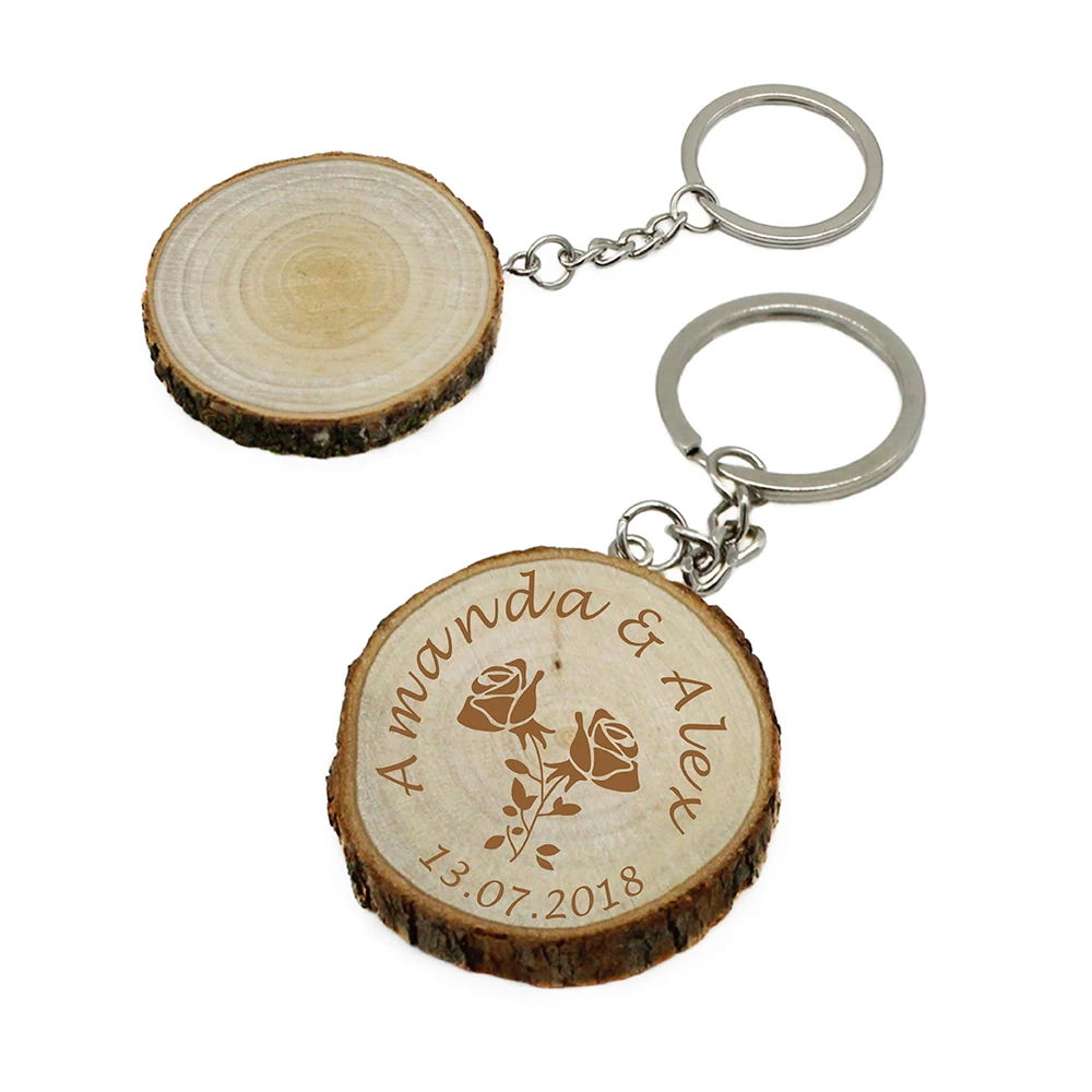 10-20-50-100Pcs-Personalized-Customized-Wooden-Slice-Keychains-Keyrings ...