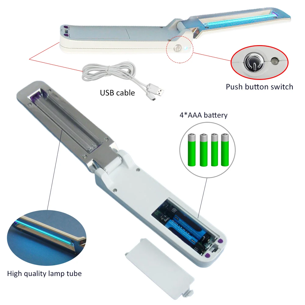 Portable Folding Disinfection UV Lamp Home Living Room LED Ultraviolet ...