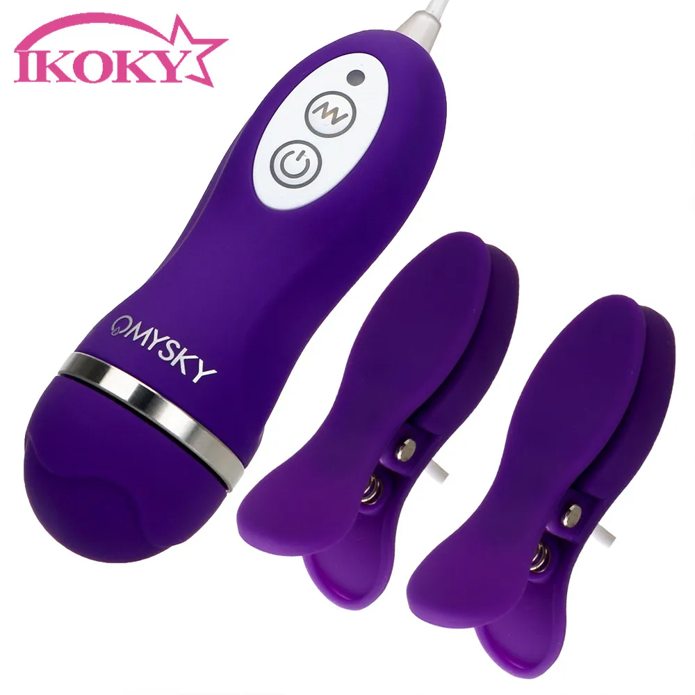 IKOKY-Electric-Nipple-Clamps-10-Frequency-Nipples-Tickle-Clip-Vibrator-Breast-Massage-Female ...