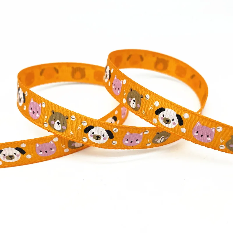 5 Yards 10mm Pet Ribbon Printed Animal Grosgrain Ribbons for Gift ...