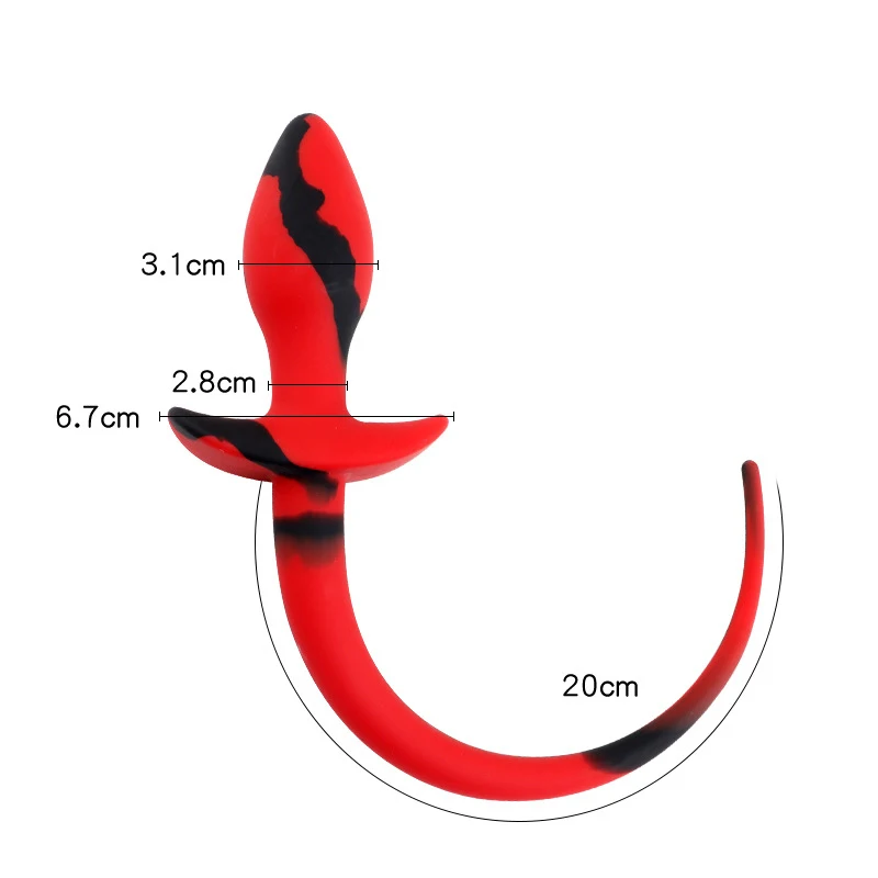 STIMULATEUR - PLUG - CHAPELET ,black--Plug Anal queue de chien en Silicone godemichet Anal ...
