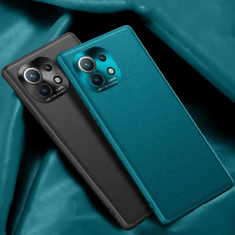 For-Xiaomi-Mi-11-Ultra-Case-Luxury-Vegan-Leather-Grain-Matte-Protective ...