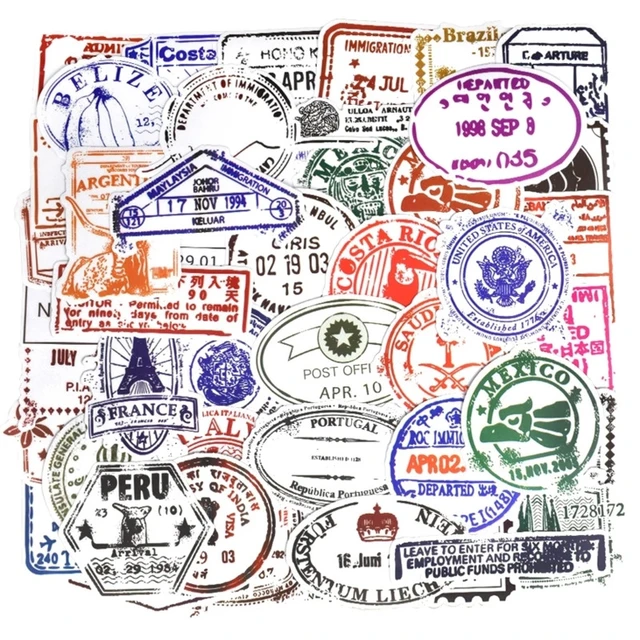 Vintage Passport Stamps