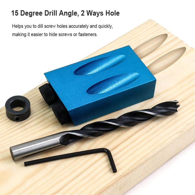 Woodworking Pocket Hole Jig Kit Angle Drill Guide Pocket Hole Jig Woodwork Guide Drill Bit Aliexpress