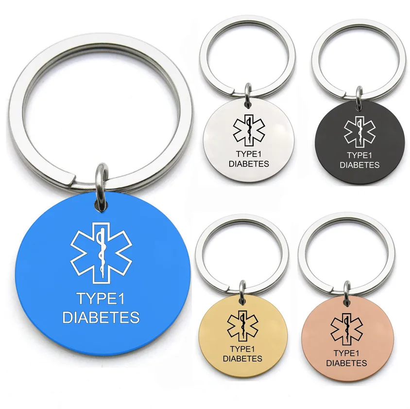 Stainless-Steel-Star-of-Life-Diabetic-Warning-Pendant-Type-1-Diabetes ...