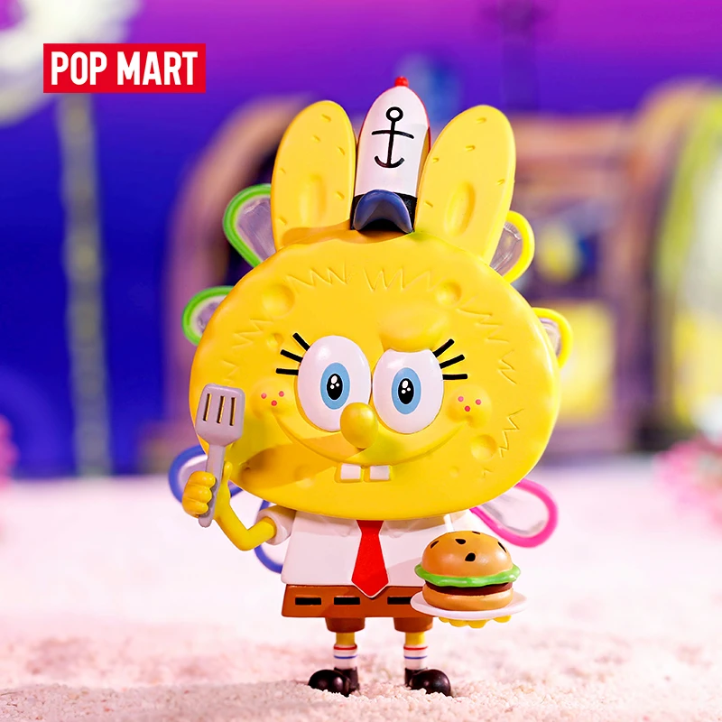 Pop Mart Labubu Sponge Bob Square Paints The Monsters Collectible Cute ...