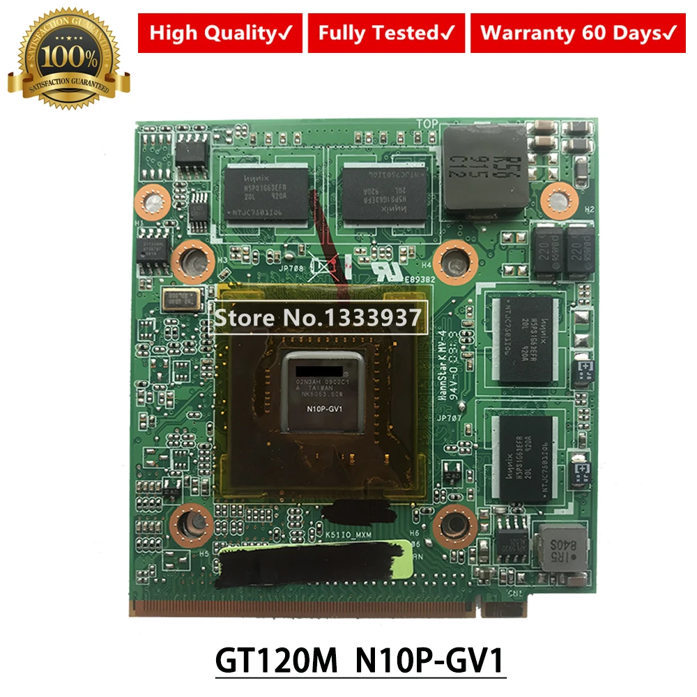 Tarjeta gráfica de vídeo GT120M GT 120M, N10P GV1, 1GB, para portátil ...